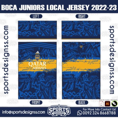 BOCA JUNIORS LOCAL JERSEY 2022-23 - Sports Designss