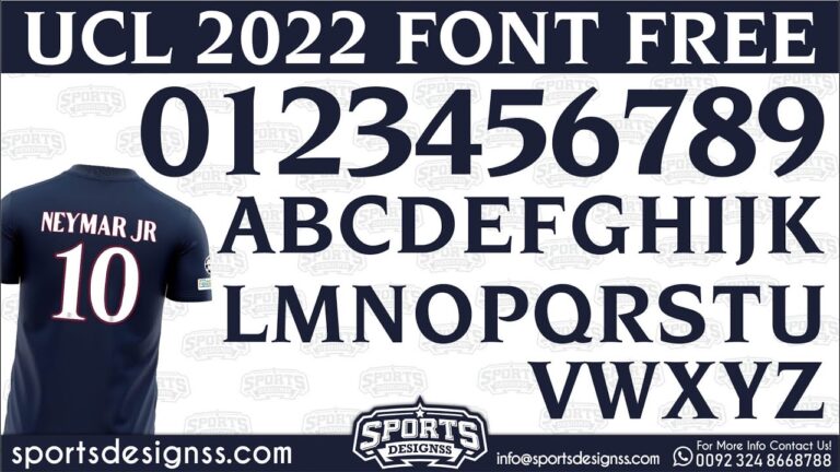 PSG UCL 2022-2023 Football Font by Sports Designss_PSG UCL 2022 Font ...