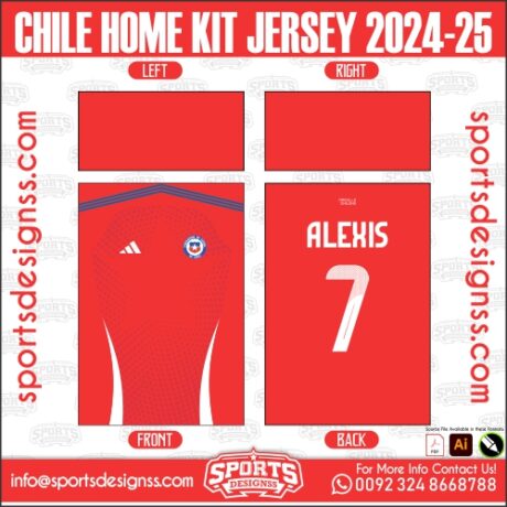CHILE HOME KIT JERSEY 2024-25 - Sports Designss