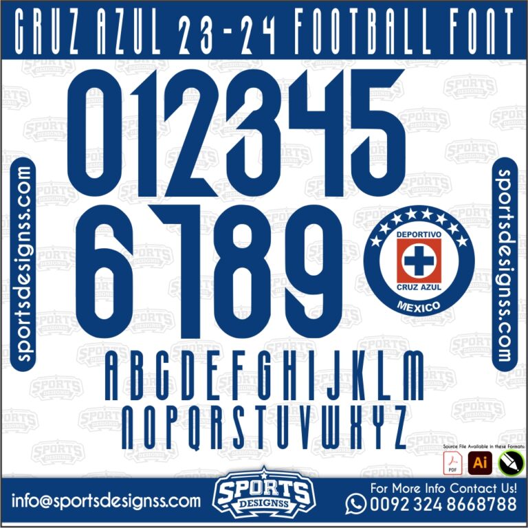 Cruz Azul 23-24 football FONT Download by Sports Designss _ Download ...