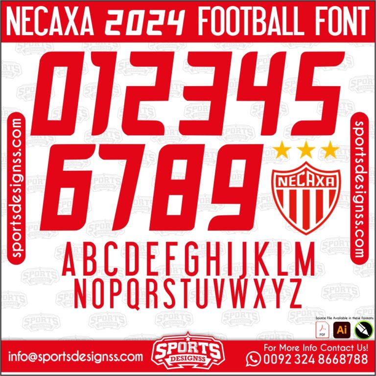 Necaxa 2024 Football FONT Download by Sports Designss _ Download ...