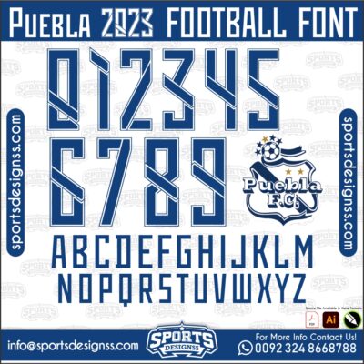 Puebla 2023 FOOTBALL FONT Download by Sports Designss _ Download ...