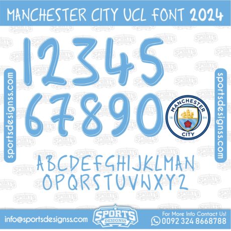 Manchester City UCL FONT 2024 Download by Sports Designss _ Download ...
