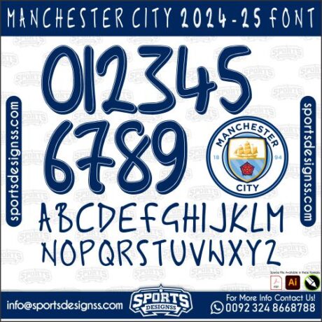 Manchester City 2024-25 FONT Download by Sports Designss _ Download ...