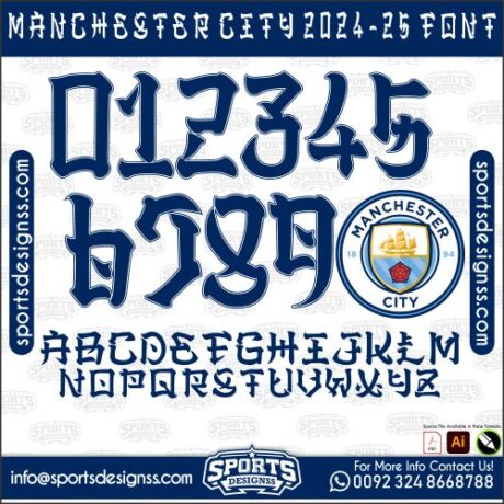 Manchester City 2024-25 FONT Download by Sports Designss _ Download ...
