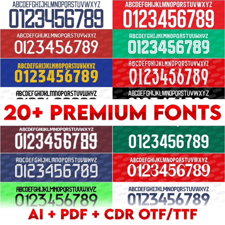 Sports Designss - Sublimation Print Ready Soccer Jerseys & Fonts ...